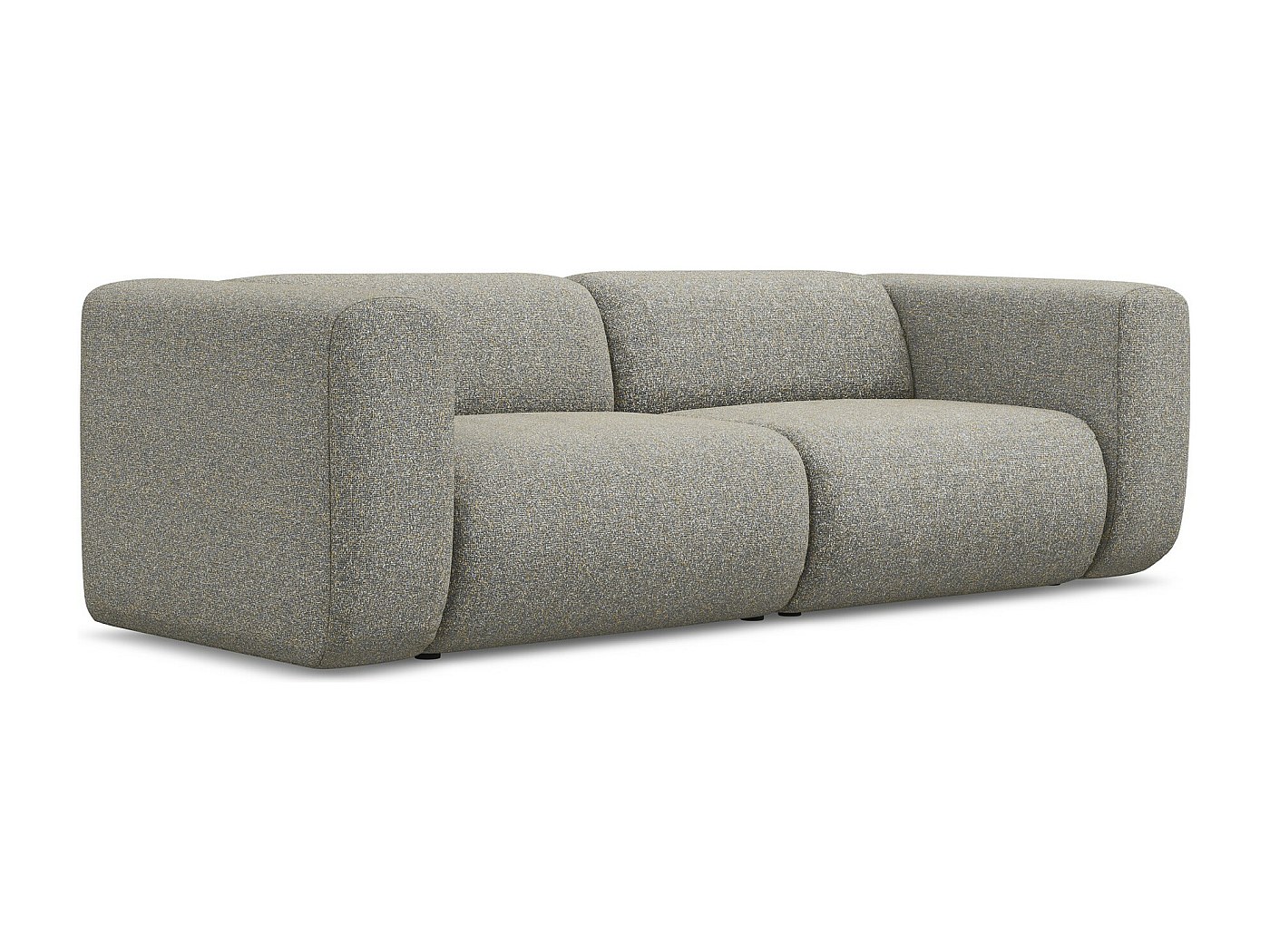 Canapé modulable 3 places en tissu texturé - beige foncé - EKAHI