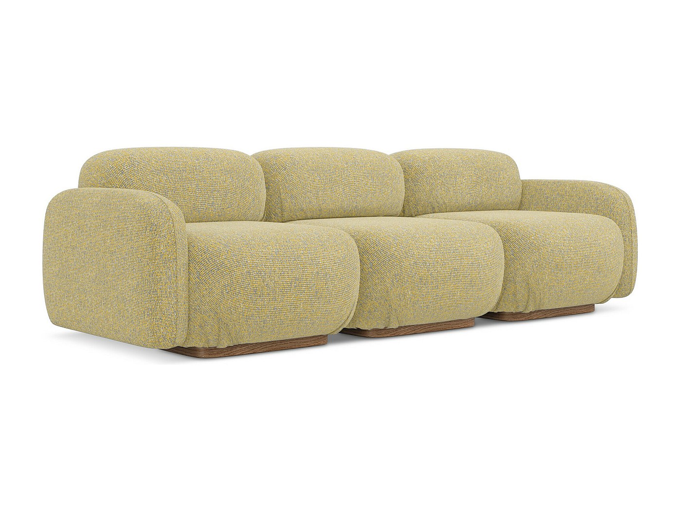 Canapé modulable 4 places en tissu texturé - moutarde - AILANI