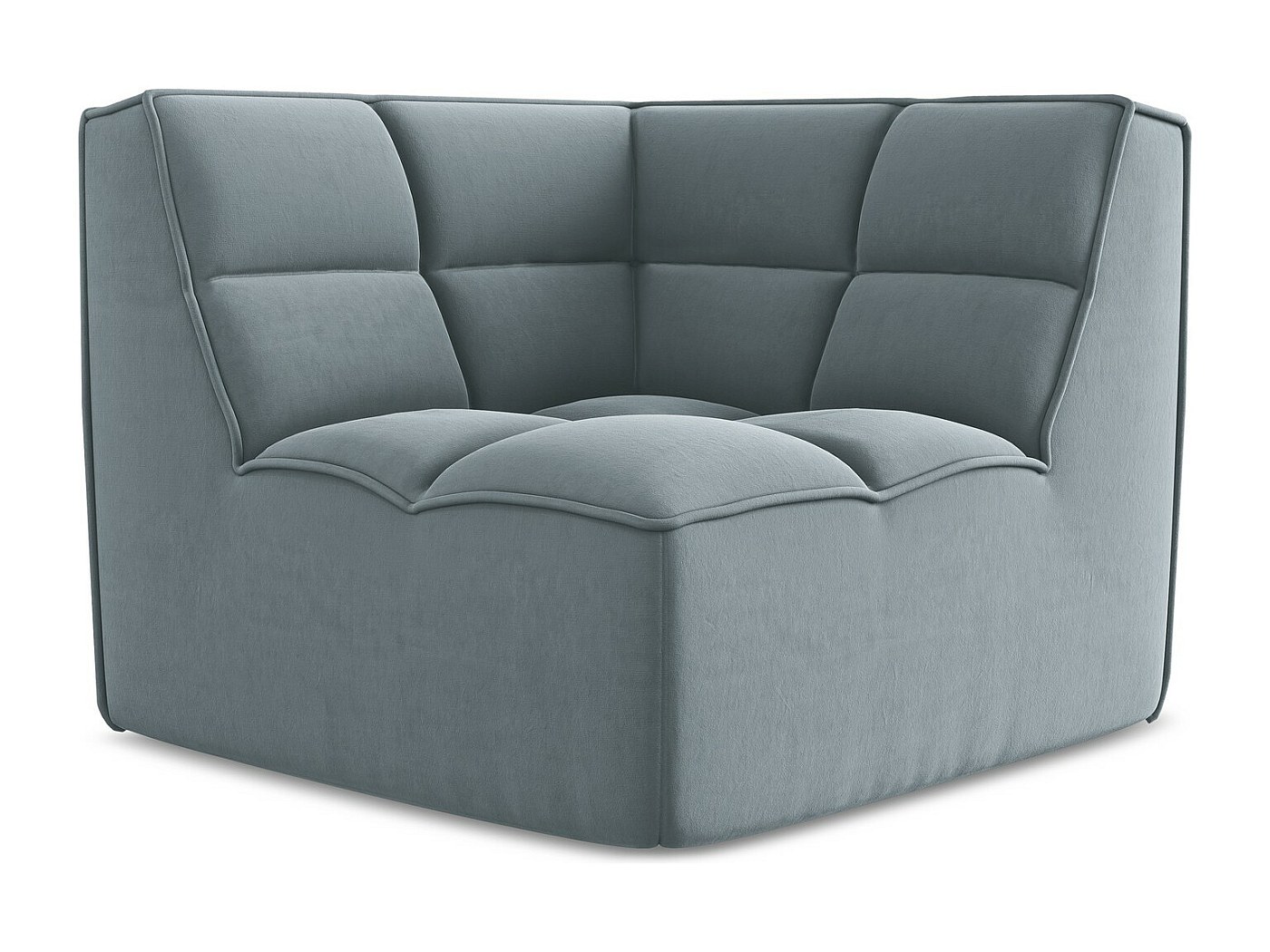 Modular - Ecksofa - Samt - Hellblau - KALAI