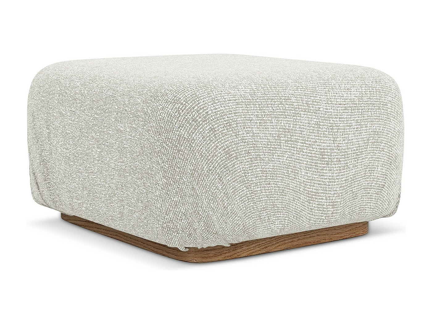 Pouf en tissu texturé - beige clair - AILANI