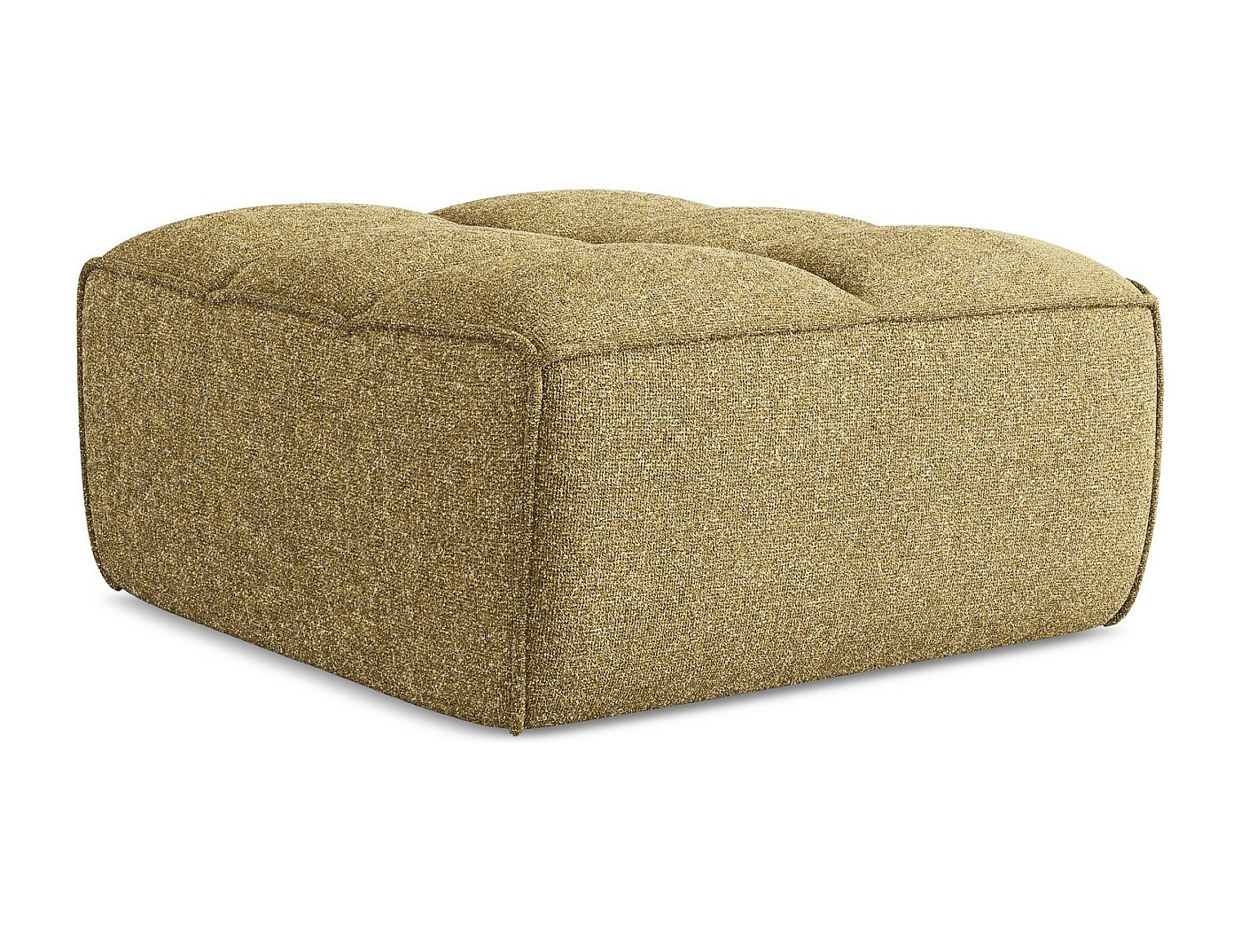 Pouf en tissu texturé - moutarde - KALAI