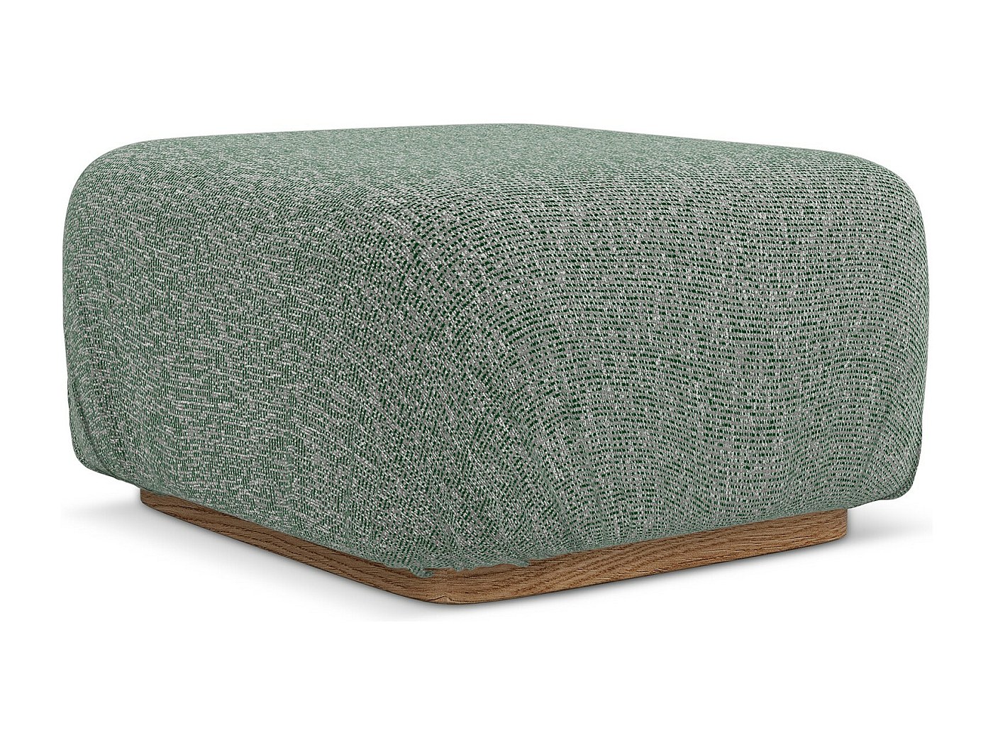 Pouf en tissu texturé - vert clair - AILANI