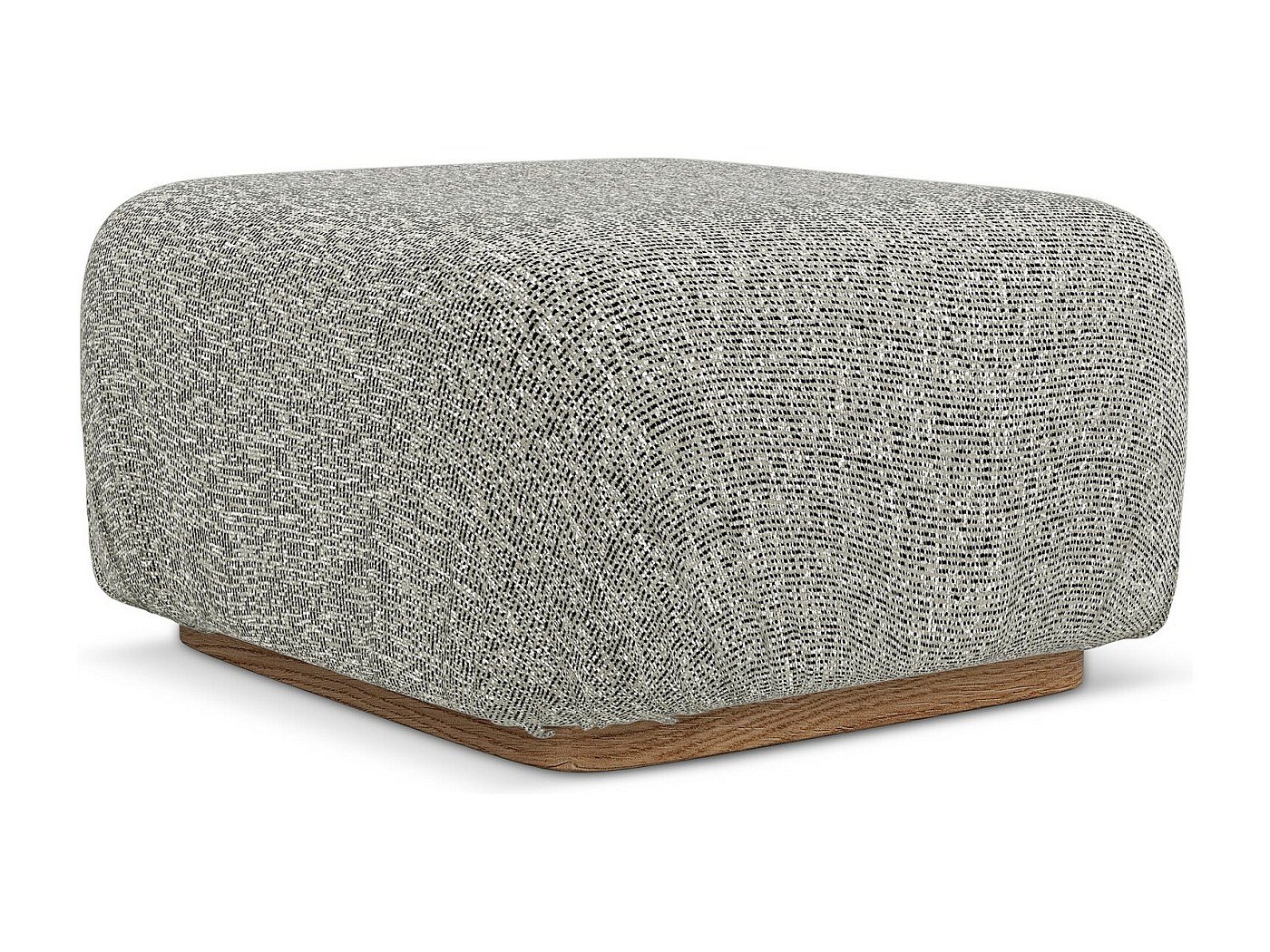 Pouf en tissu texturé - beige foncé - AILANI