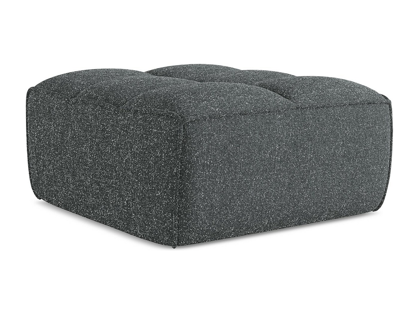 Pouf en tissu texturé - graphite - KALAI