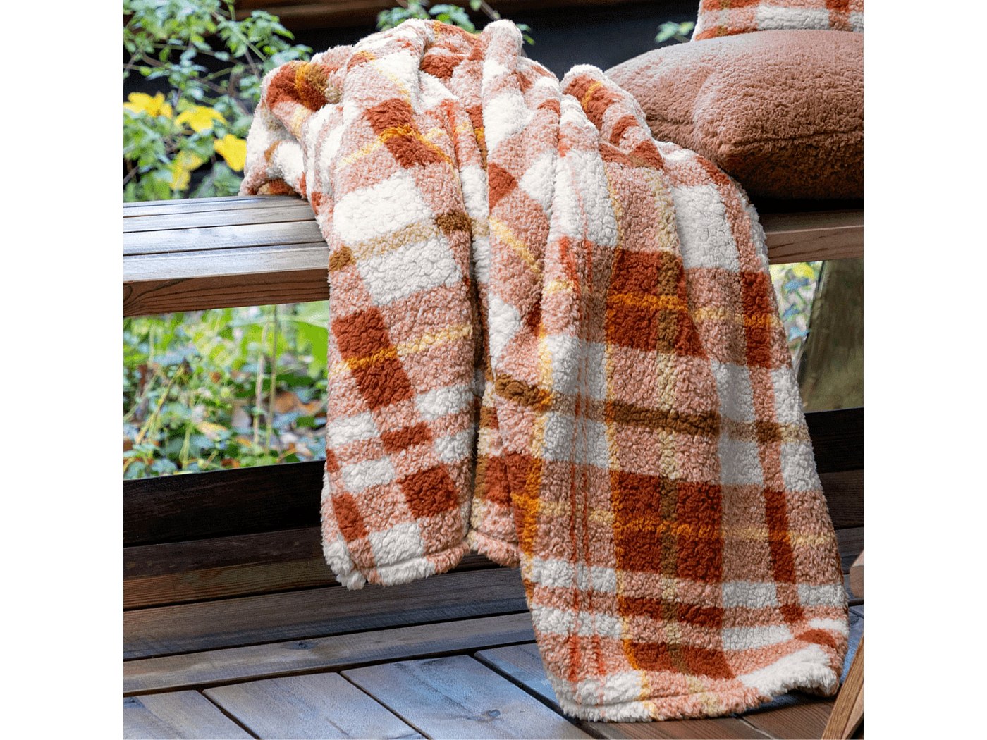 Plaid à carreaux Automne 130x170 cm