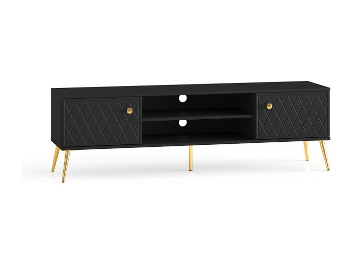 Mueble TV 2 puertas 160 cm Manoé Negro Mueble TV 2 puertas 160 cm Manoé Negro
