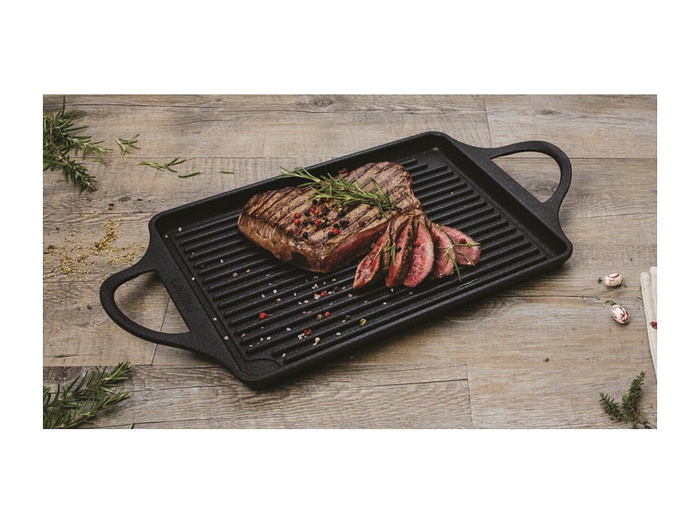 Plato Grill Explora, Negro, 46x25x2 cm, Risolì