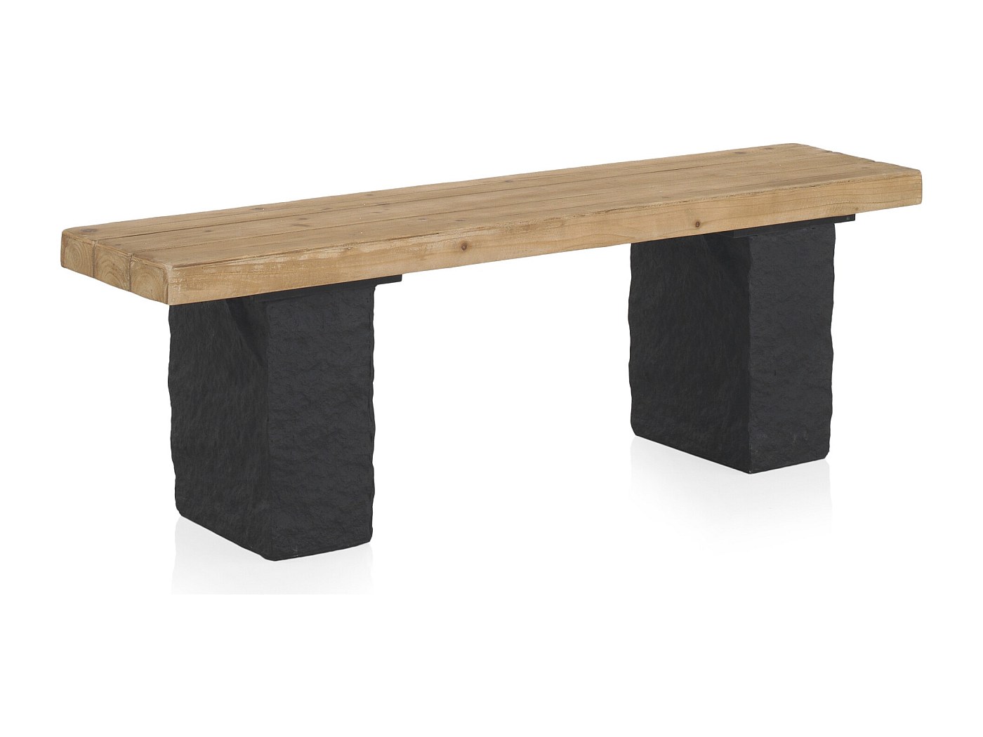 Banc en bois d'épicéa avec base en polyrésine mgo