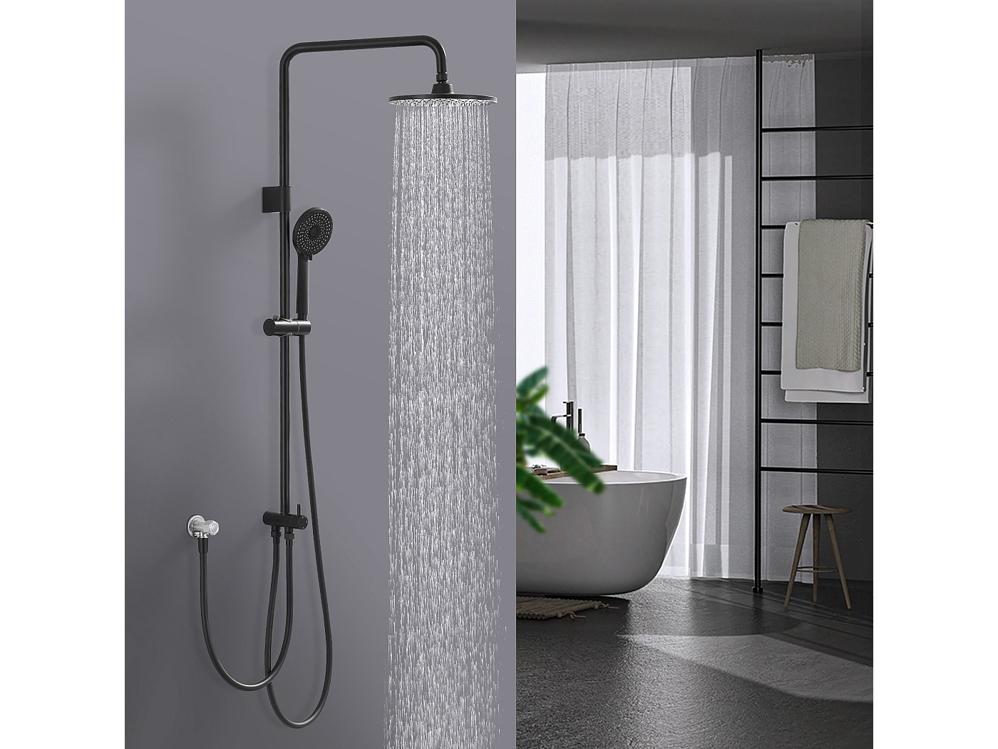 Colonne de Douche sans Robinetterie Réglable Colonne Douche pour ...