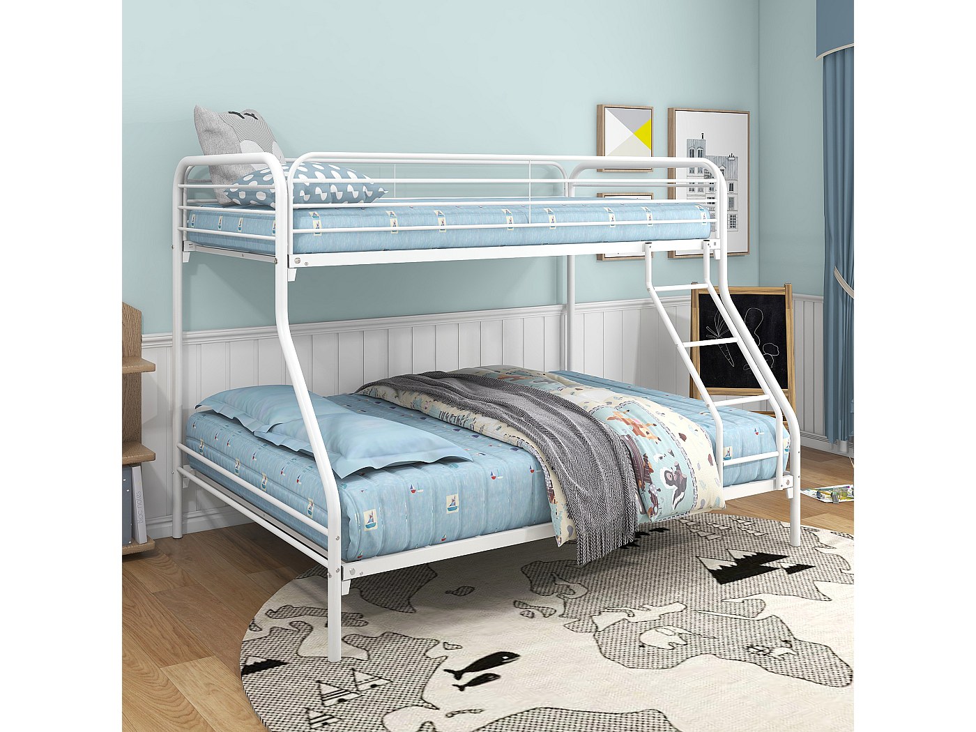 Lit double pour adulte Cadre de lit - superposé Gris Métal 140x200 cm ...