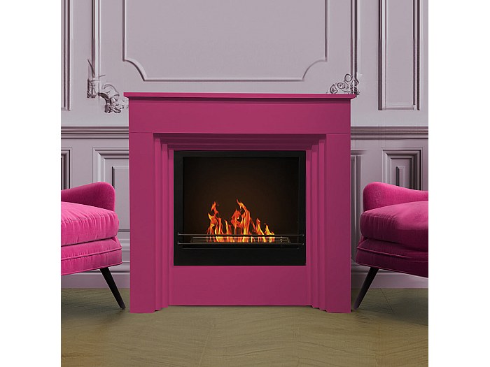 Cheminée bioéthanol sol coloré biocheminée BELLINI Fuchsia 4010 L96xP35xH96