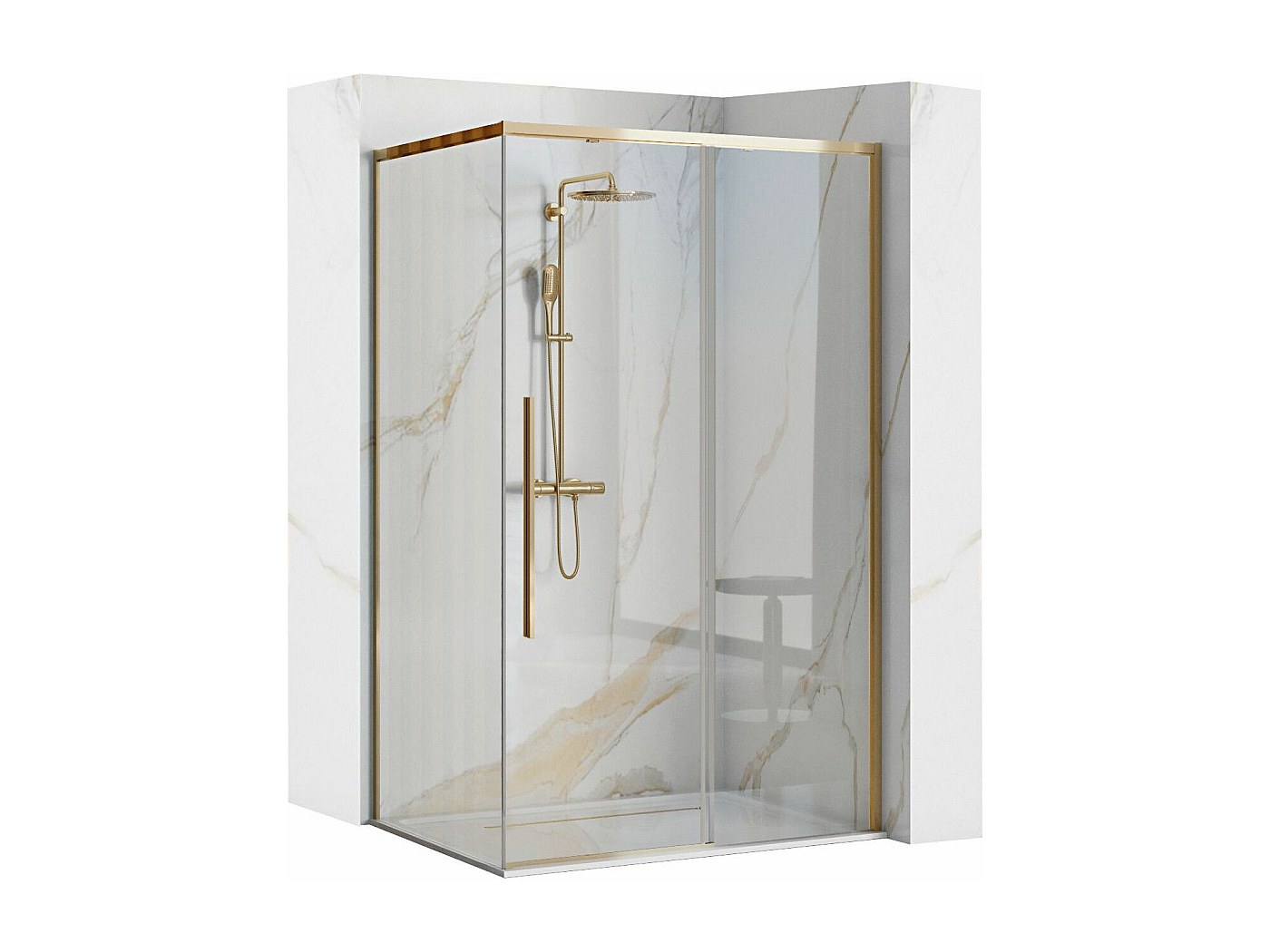 Gabinete De Chuveiro Rea Solar 90X120 Gold
