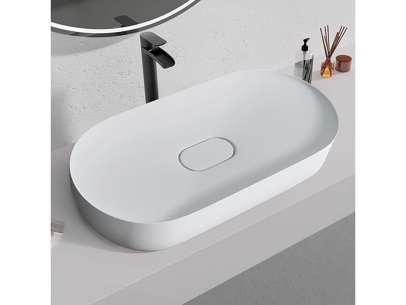 Lavabo De Conglomerado Rea Iris 71 White