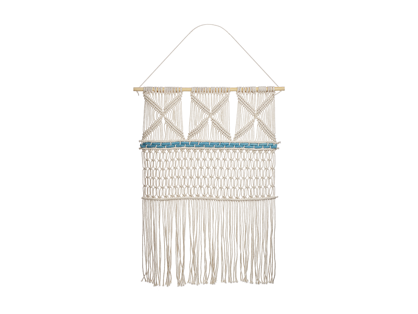 Suspension murale en tissu KALADY Rectangulaire Coton Beige