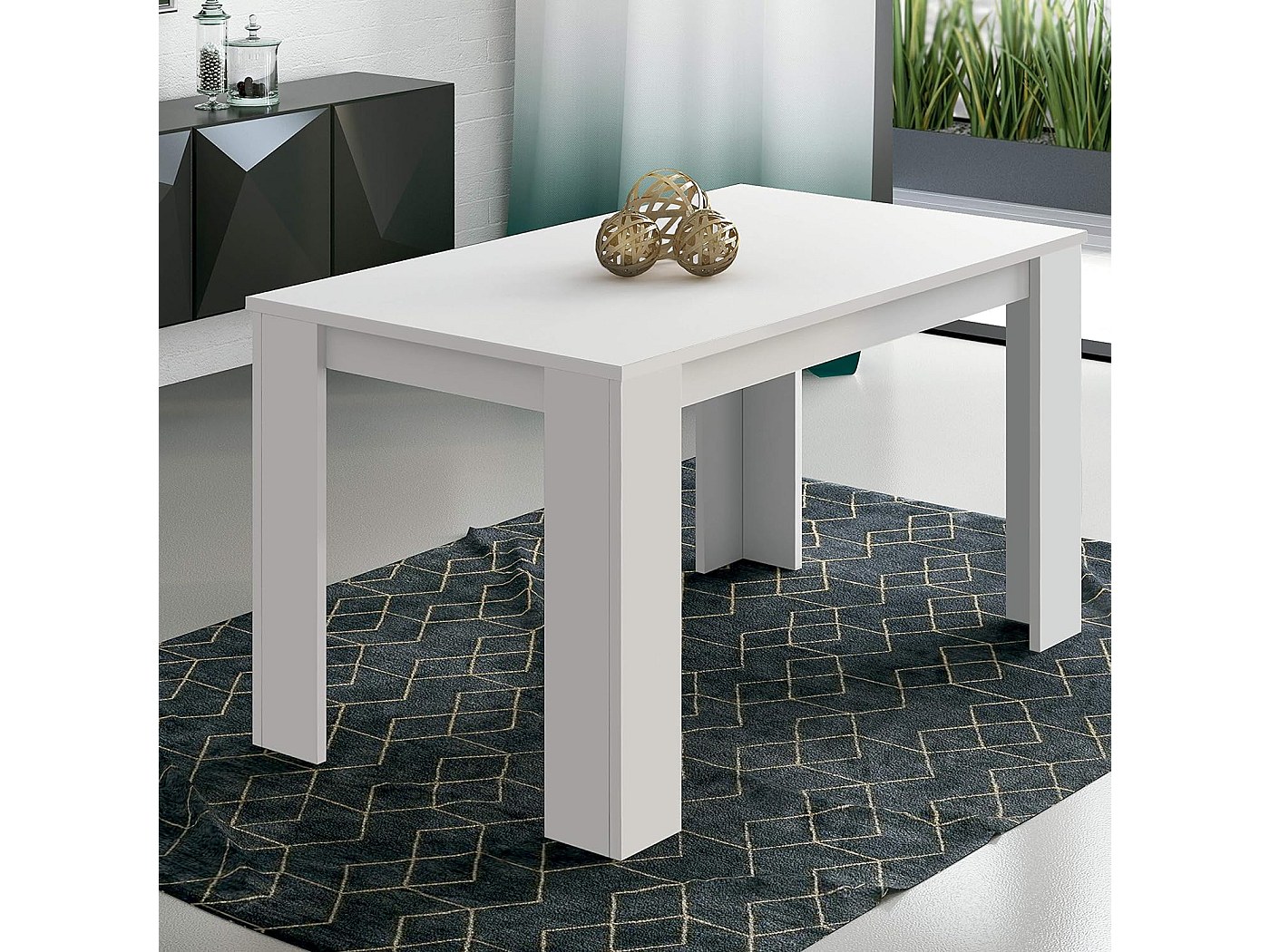 Mesa de Comedor, Mesa de Salón Fija, Robusta y Funcional, Color ...
