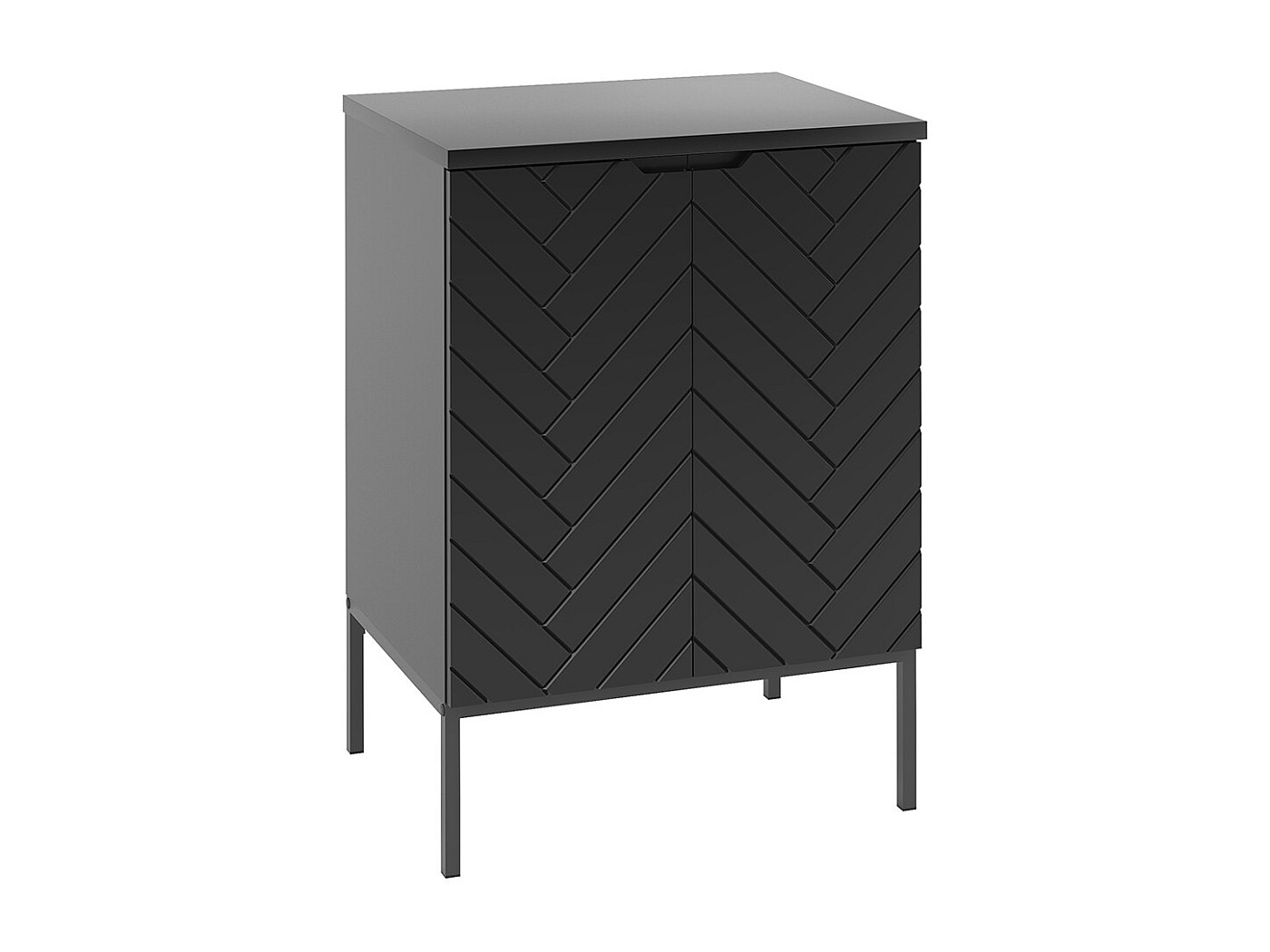 Mueble bajo lavabo 60cm encimera 2 puertas sobre patas Daria Negro