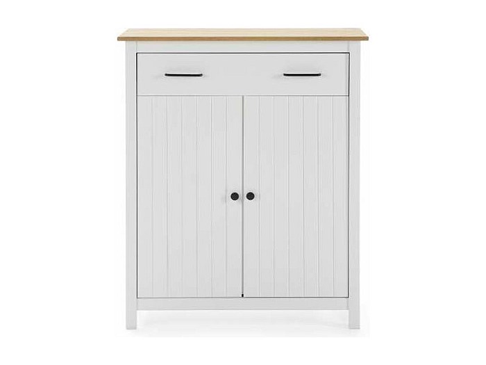 Mueble auxiliar 2 puertas 1 cajón Mariana acabado blanco 110 cm(alto ...
