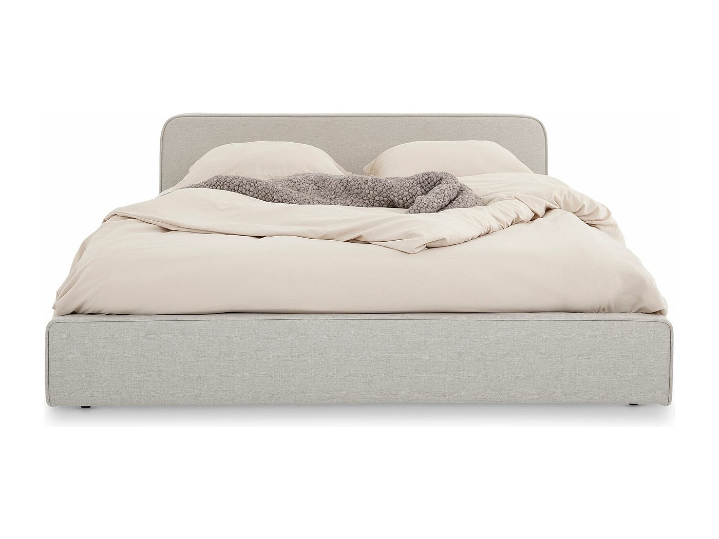 Lit double BELARTI 140x190 cm, Revêtement en tissu, Lit style moderne ...