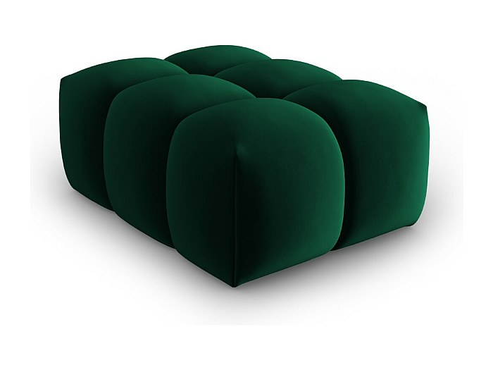 Pouf "Lorella" en velours vert bouteille - 85x60x40cm