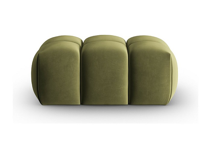 Pouf "Lorella" en velours vert clair - 85x60x40cm