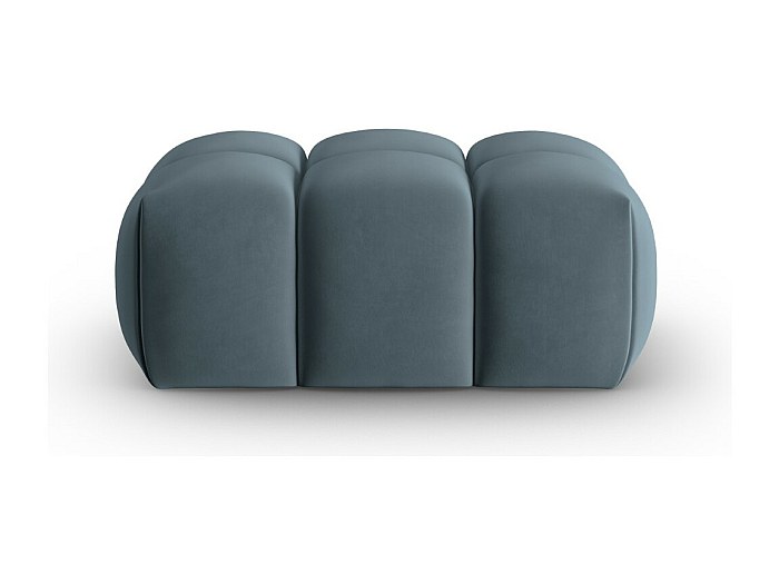 Pouf "Lorella" en velours bleu pastel - 85x60x40cm