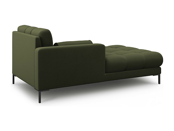 Méridienne gauche "Bali" en tissu structurel vert - 185x102x75cm