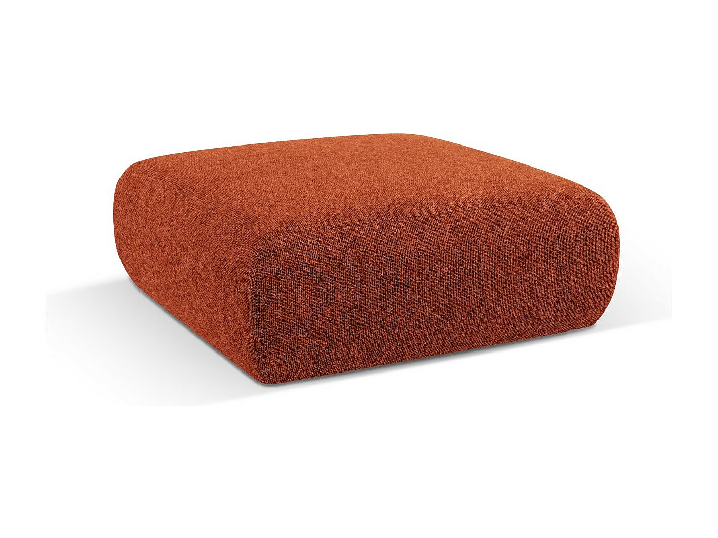 Pouf "Nolio" 2 places en chenille terracotta - 100x100x36cm