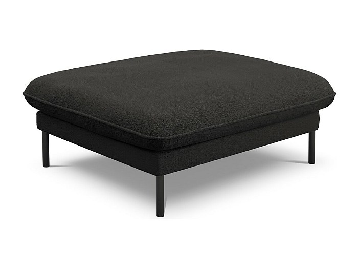 Poef "Vienna" Boucle, Zwart - 100x80x43cm