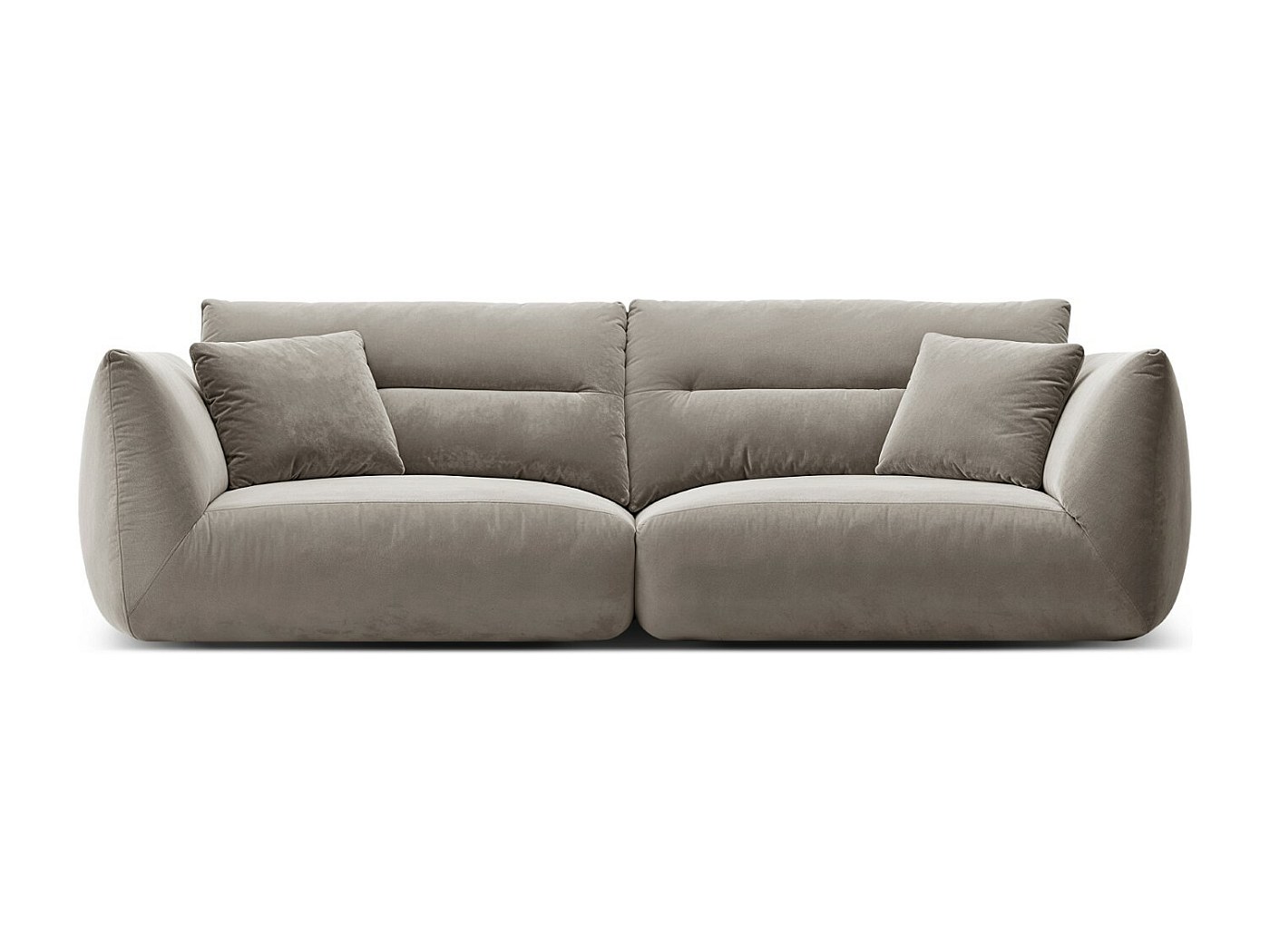 Canapé modulable "Maurie" 4 places en velours béton - 264x107x90cm
