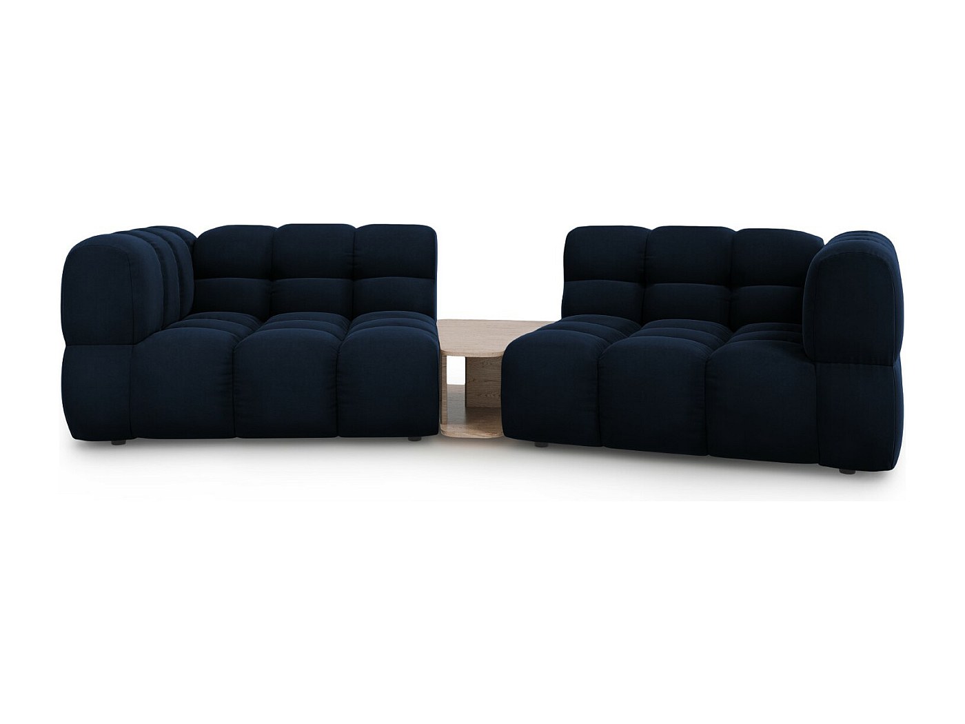 Canapé modulable "Sky" 2 places en velours bleu roi - 280x148x75cm