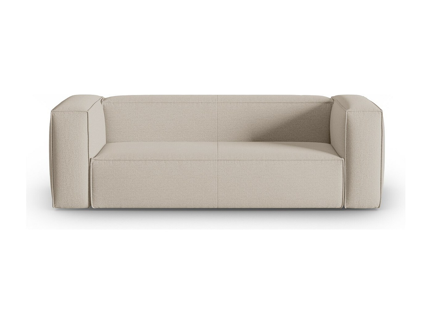 Canapé "Mackay" 3 places en velours structuré beige - 200x94x73cm