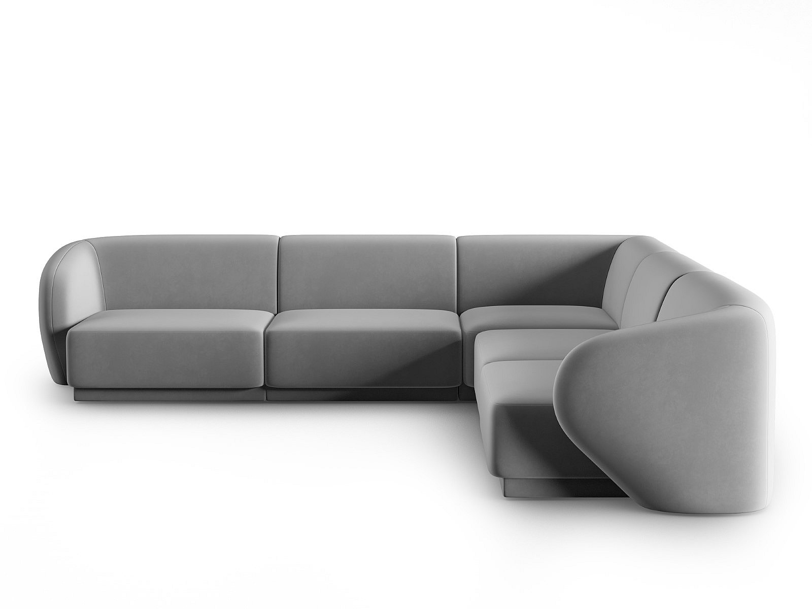 Symmetrische modulaire hoekbank "Lionel" 6 zitplaatsen, Flueel, Grijs ...