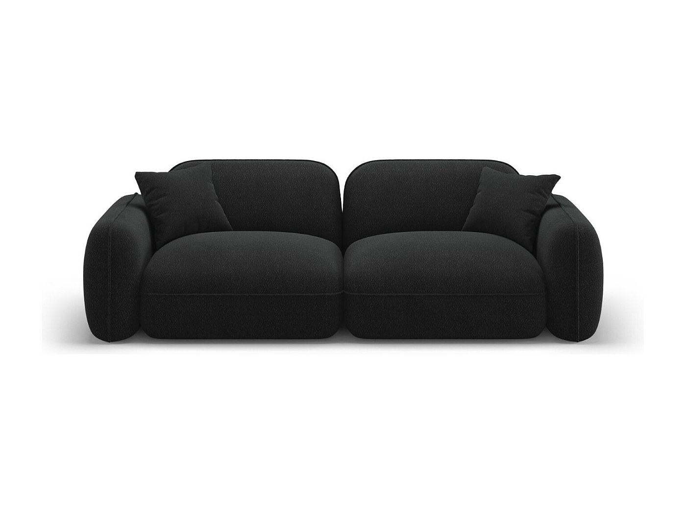 Canapé modulable "Lucien" 3 places en velours anthracite - 230x90x70cm