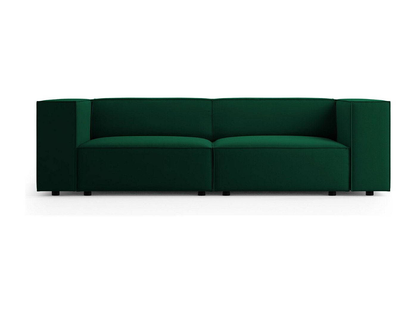 Canapé "Arendal" 3 places en velours vert bouteille - 204x102x70cm