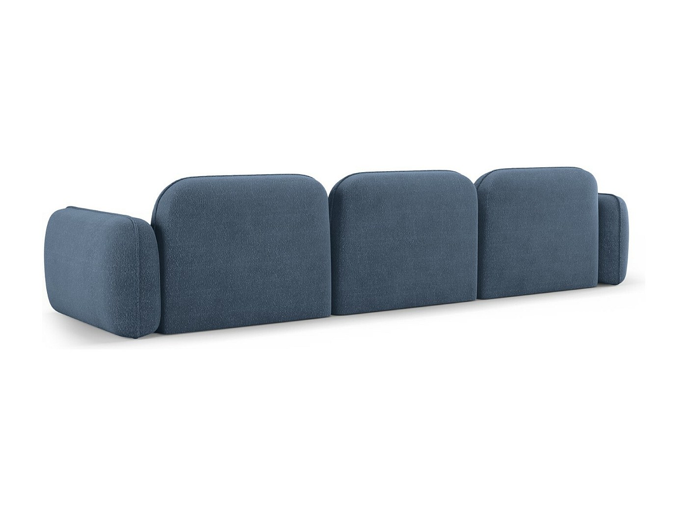 Canapé modulable "Lucien" 4 places en velours blue jeans - 320x90x70cm