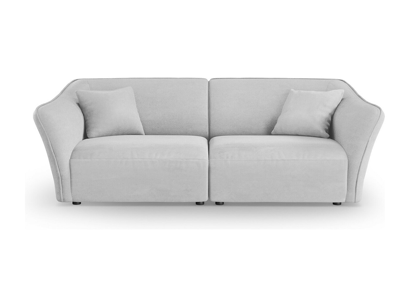 Canapé modulable "Tokyo" 3 places en bouclé gris clair - 206x102x79cm