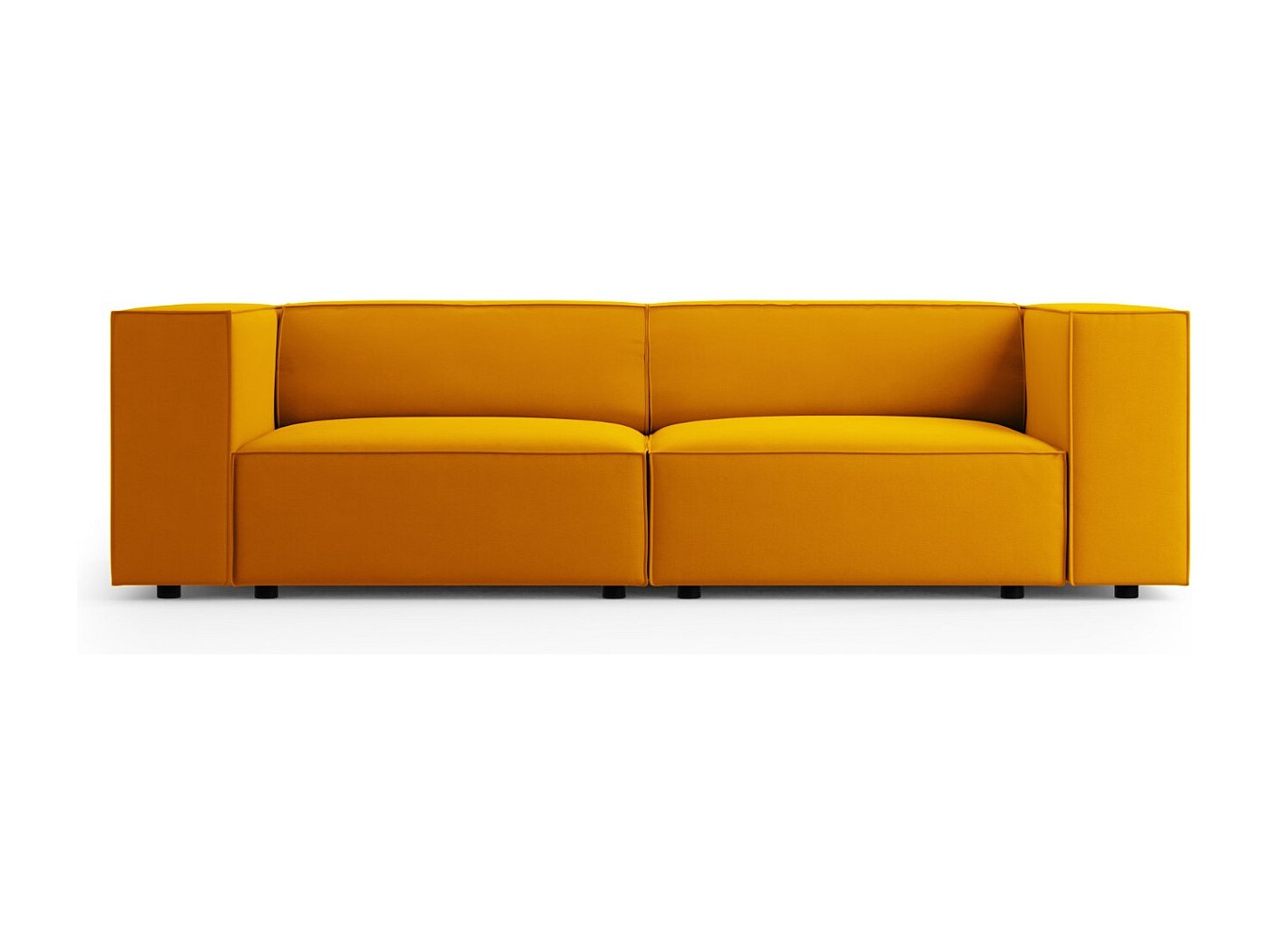 Canapé "Arendal" 3 places en velours jaune - 204x102x70cm