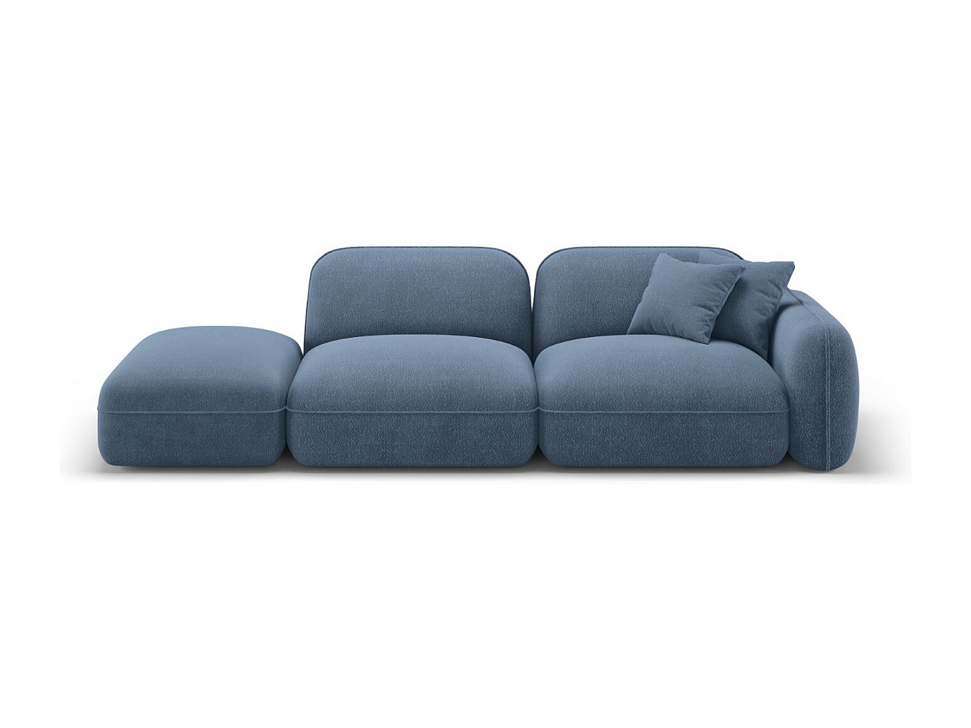Canapé modulable gauche "Lucien" 3 places en velours blue jeans ...