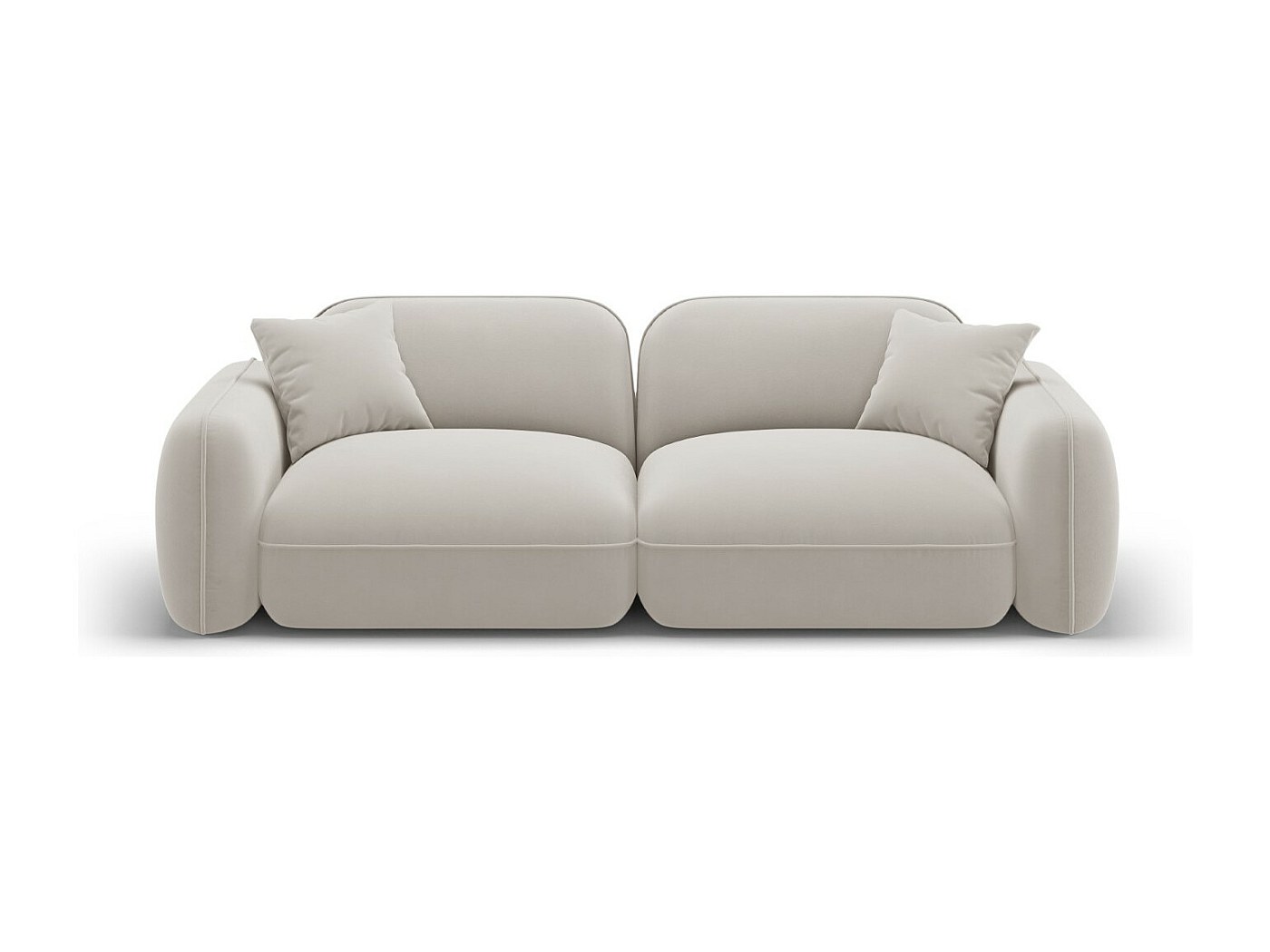 Divano modulare "Lucien" 3 posti in velluto beige chiaro - 230x90x70cm