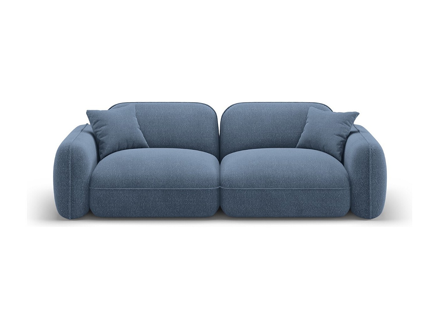 Canapé modulable "Lucien" 3 places en velours blue jeans - 230x90x70cm