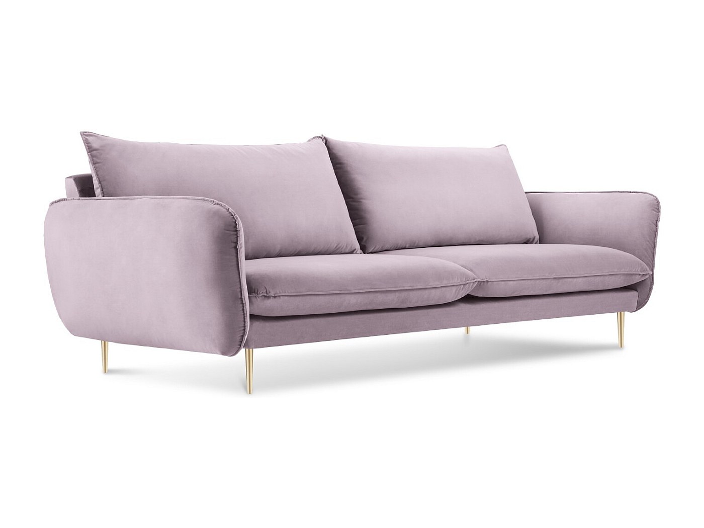 Sofá "Vienna" 4 plazas de terciopelo lavanda - 230x92x95cm