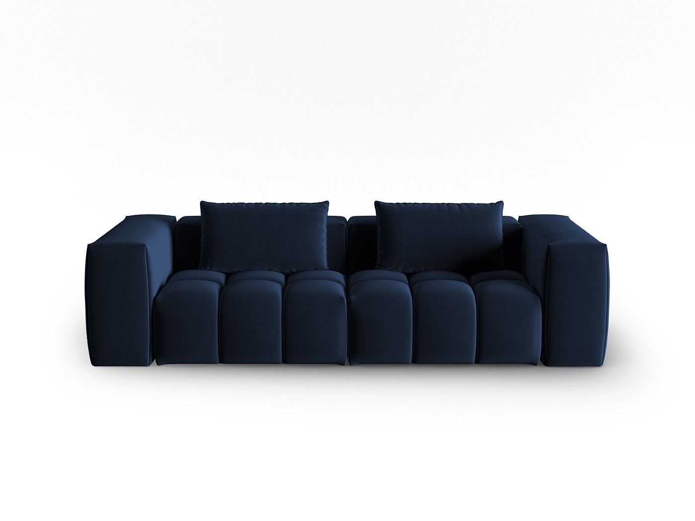 Canapé modulable "Lorella" 3 places en velours bleu roi - 230x85x70cm
