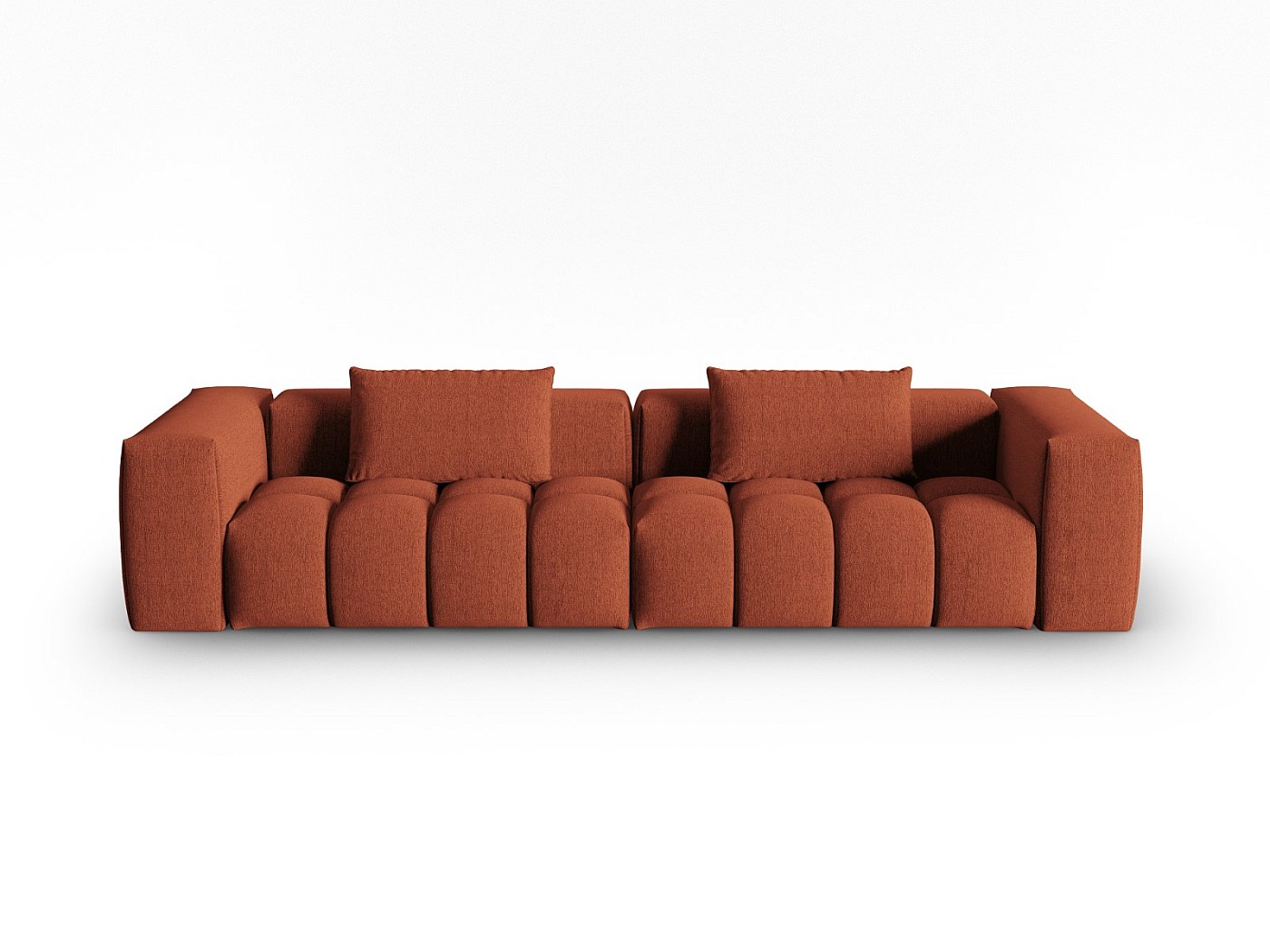 Modulaire bank "Lorella" 5 zitplaatsen, Structurele stof, Koraal ...