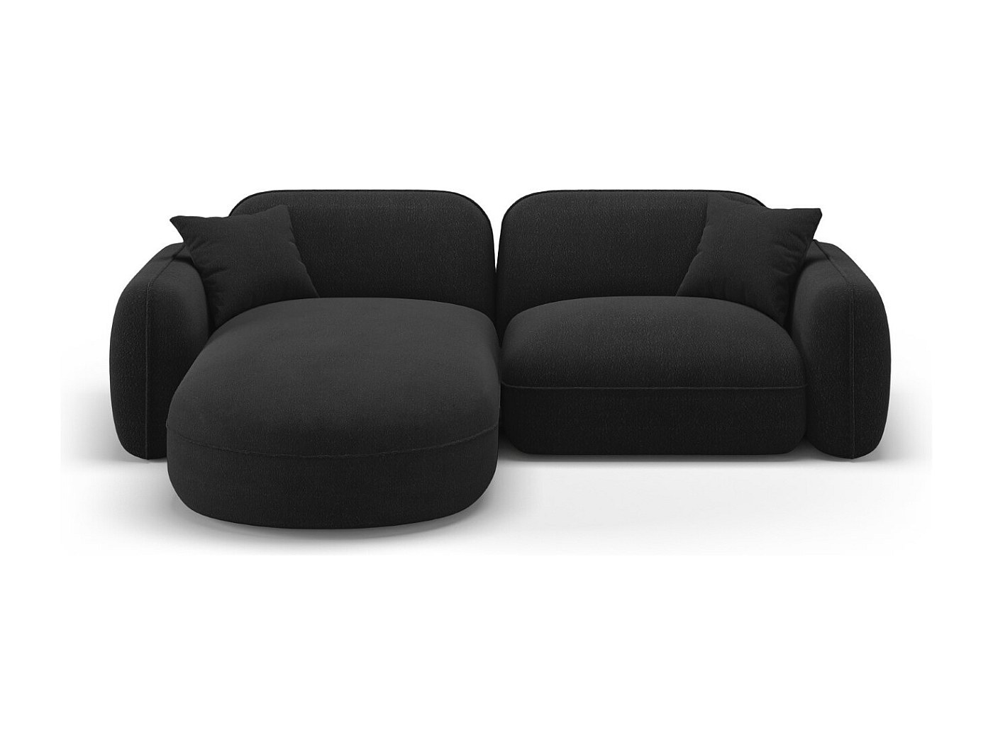 Canapé d'angle gauche modulable "Lucien" 3 places en velours anthracite ...