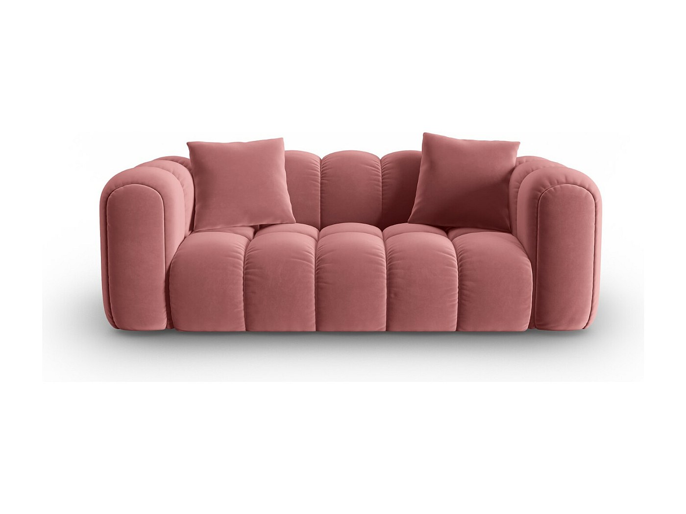 Divano "Clotilde" 2 posti in velluto salmone - 208x94x70cm