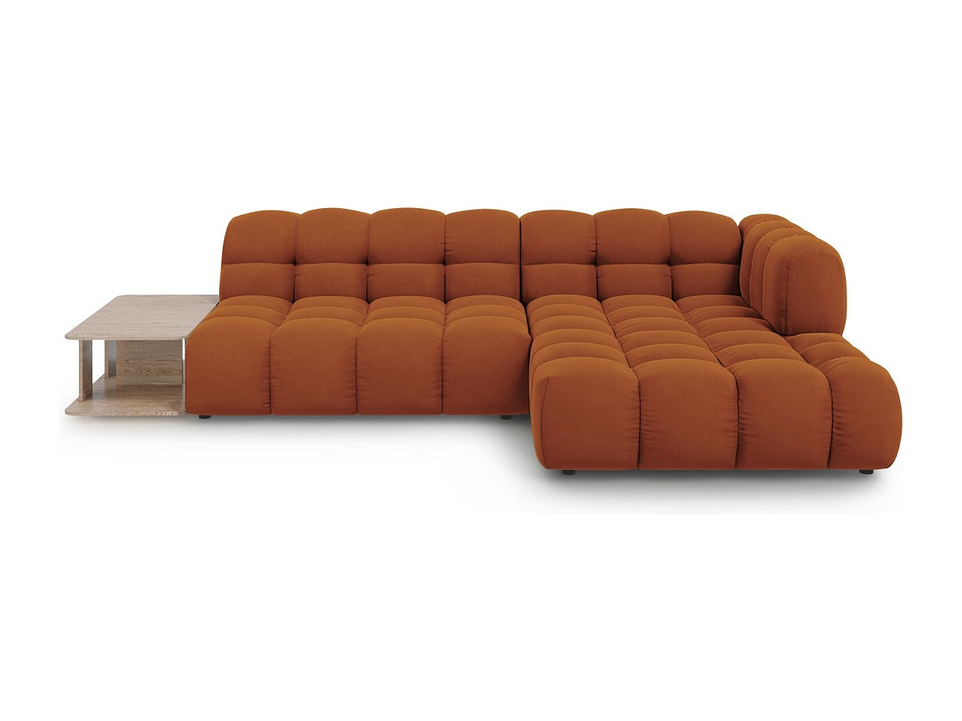 Cosmopolitan Design - Narożnik prawy panoramiczny, "Sky" 4 miejsca welur, terakota - 297x162x75cm