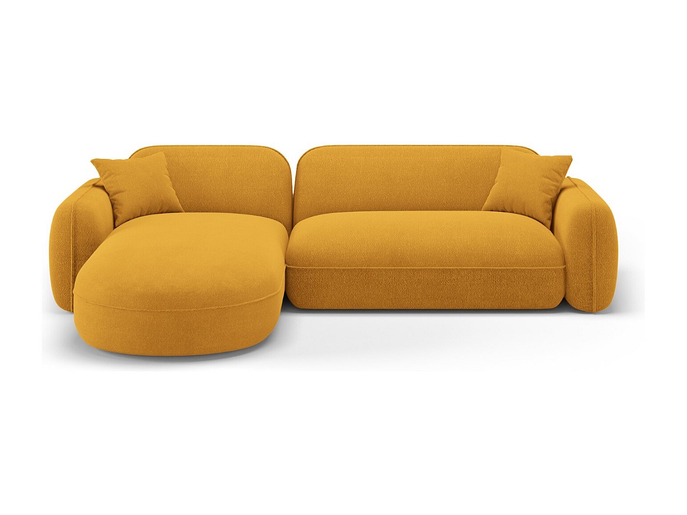 Canapé d'angle gauche modulable "Lucien" 4 places en velours moutarde ...