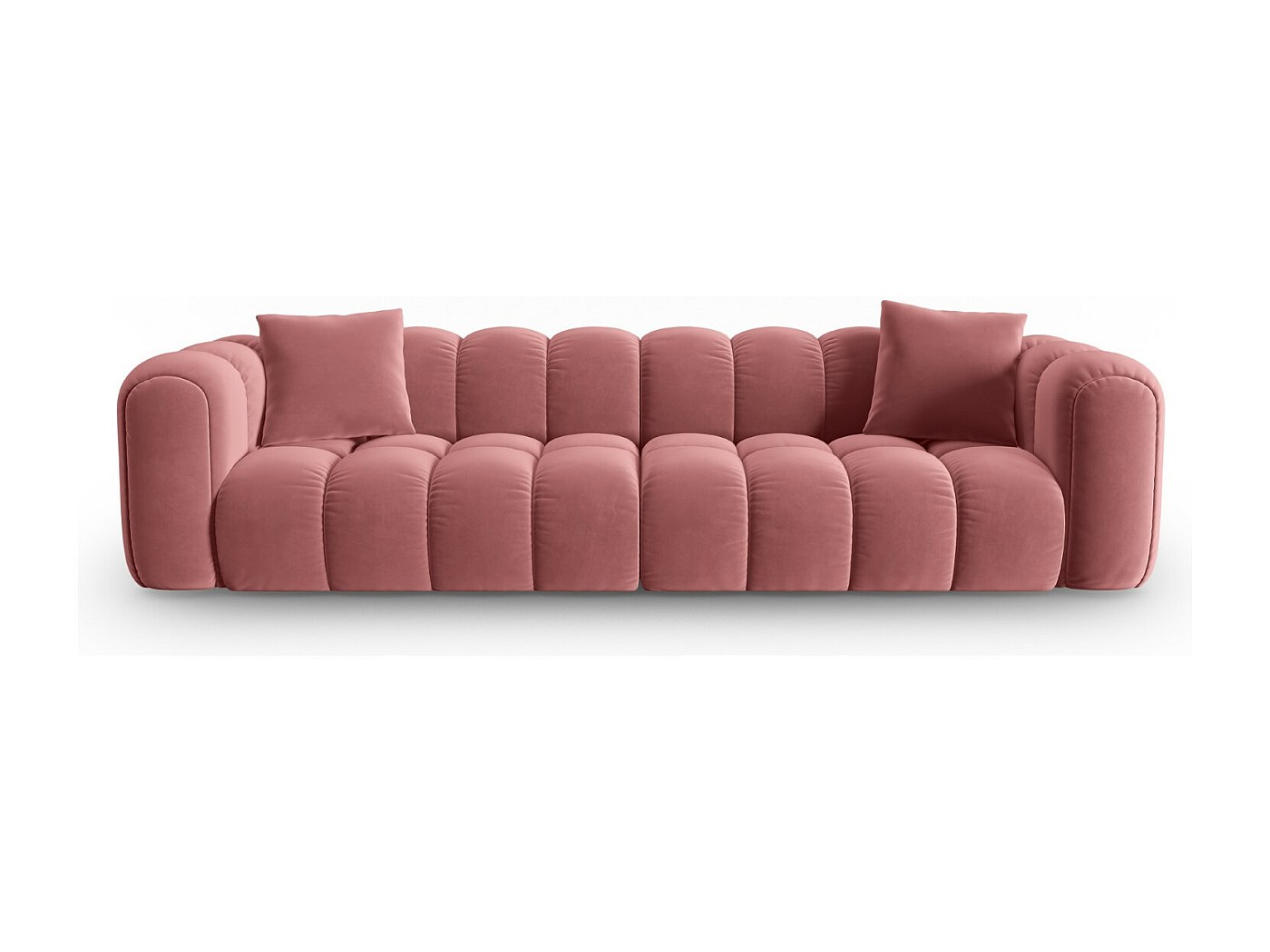 4-Sitzer modulares Sofa "Clotilde" Sitzer aus Samt lachs - 298x94x70cm