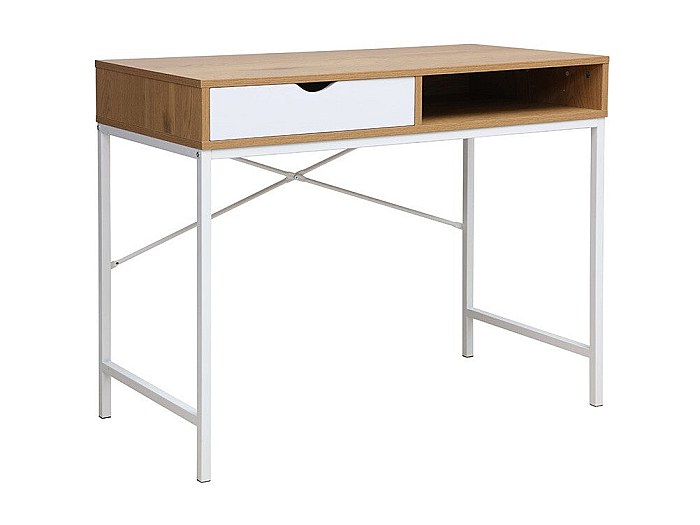 Bureau Taco 1 tioir naturel-blanc 95x48x76 cm