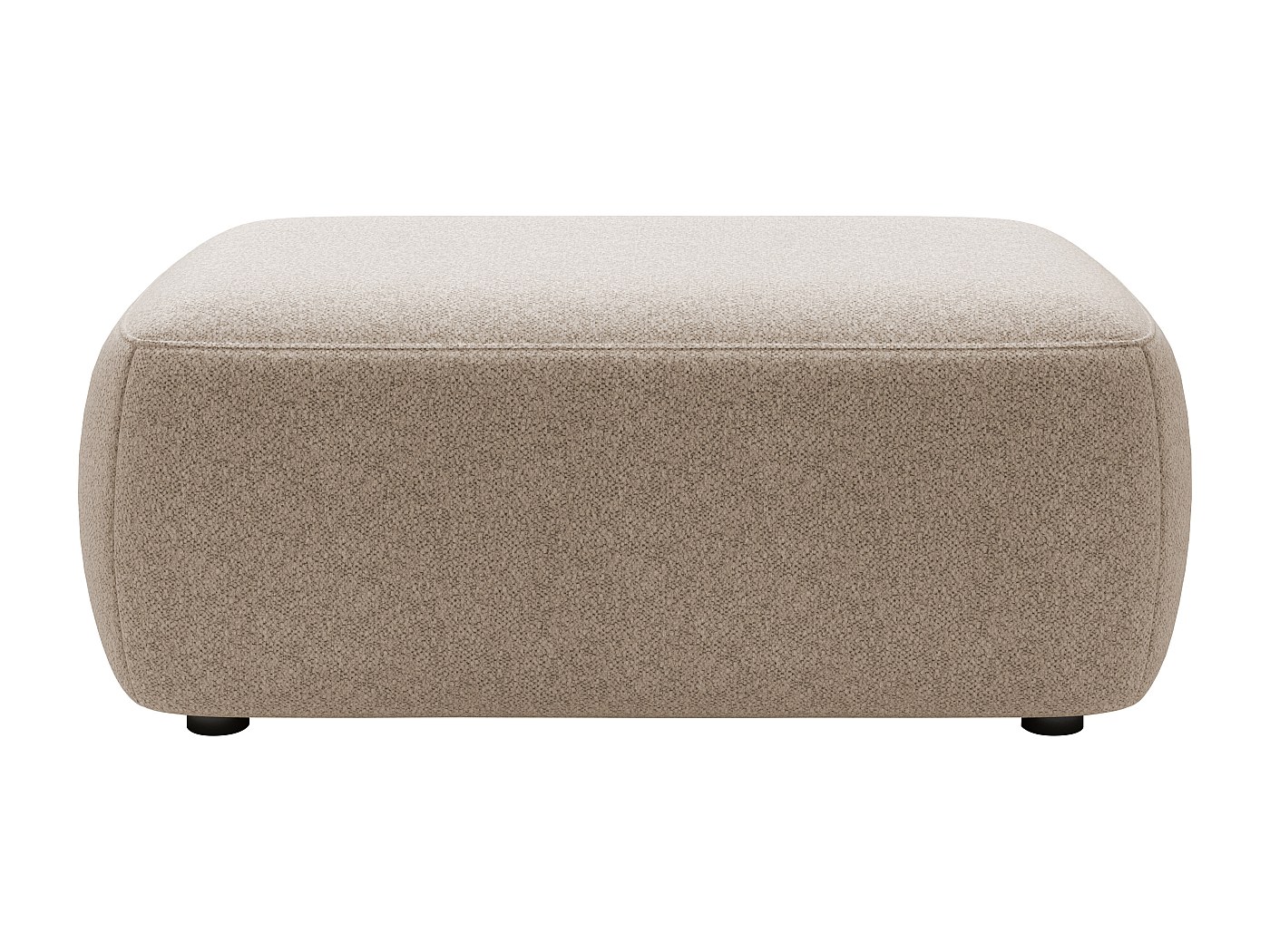 Pouf en tissu texturé couleur taupe style design DAVISO